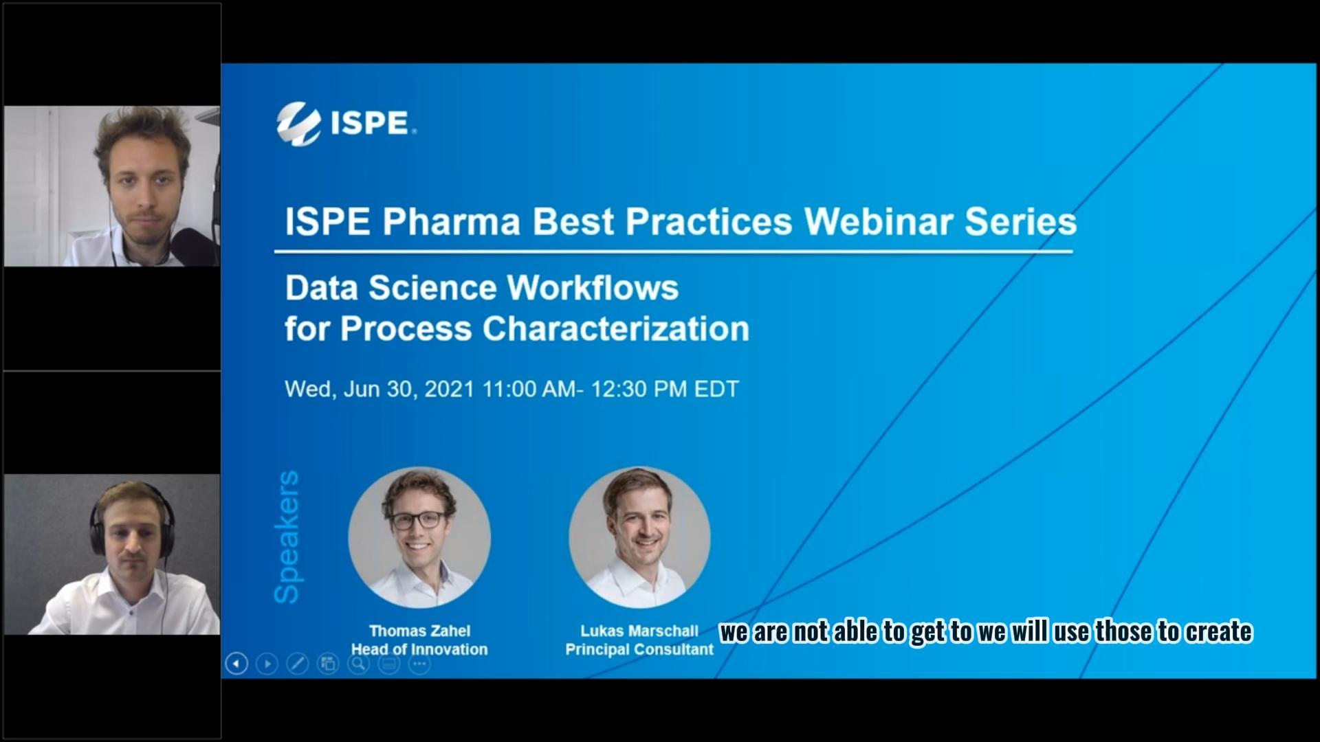 Data Science Workflows for Process Characterization Webinar - ISPE